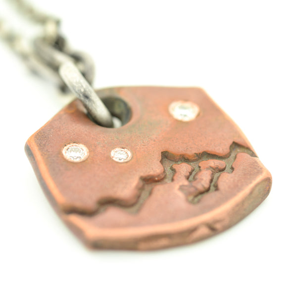 Forged Copper with Mountain Range and Ideal Cut Diamonds - John Paul ...