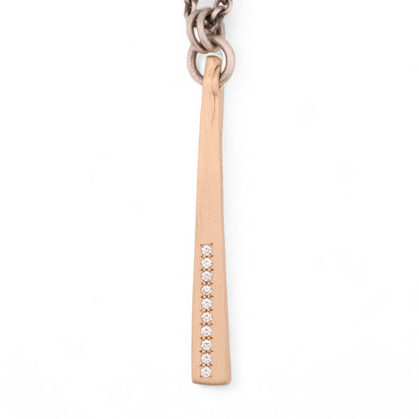 Gold Stick Pendant with Diamonds - John Paul Designs