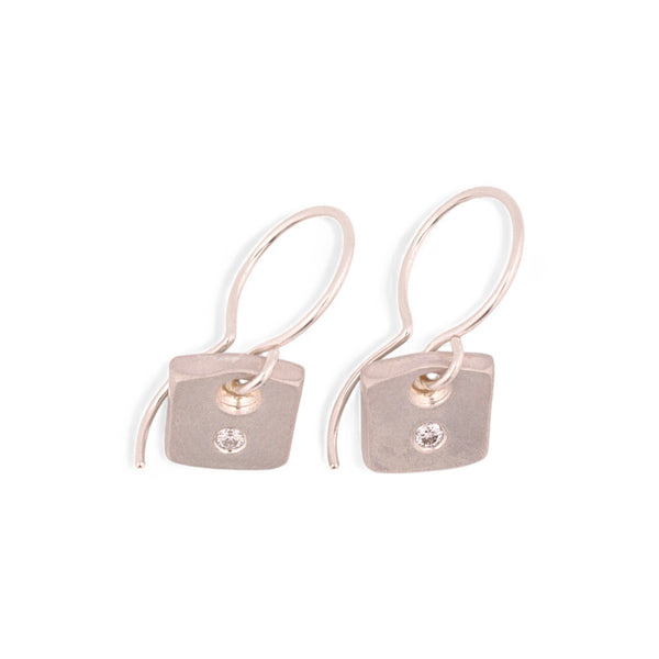 White Diamond Tile Earrings - John Paul Designs