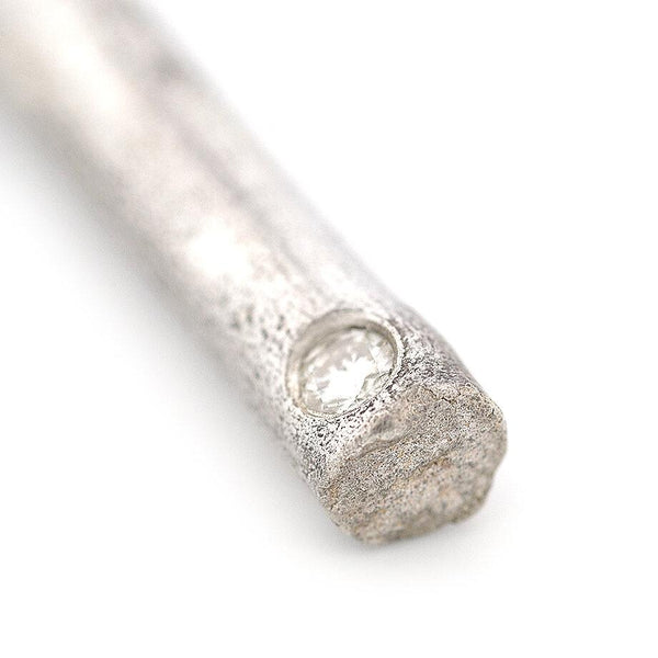 Forged Silver Diamond Pendant - John Paul Designs