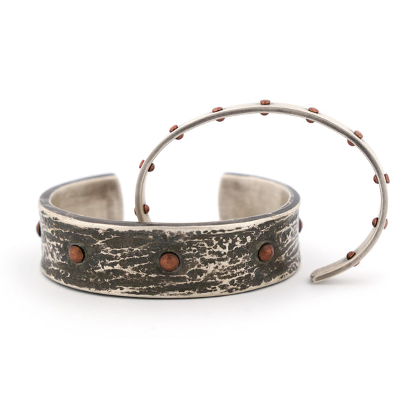 Sterling Cuff + Copper Rivets - John Paul Designs